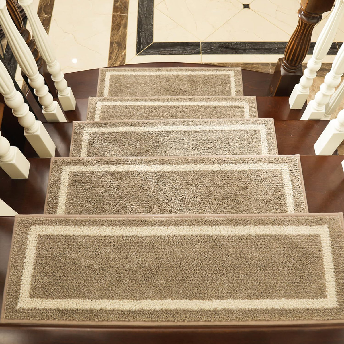 RAPTIZ Soft Stair Treads 15Pcs Non-Slip Carpet Mat 28Inx9in Indoor Stair Runners For Wooden ...